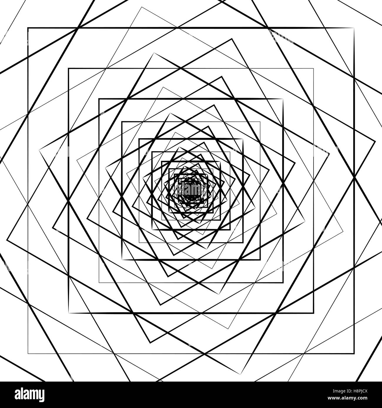 Ripple pattern with concentric squares - Circular geometric background ...