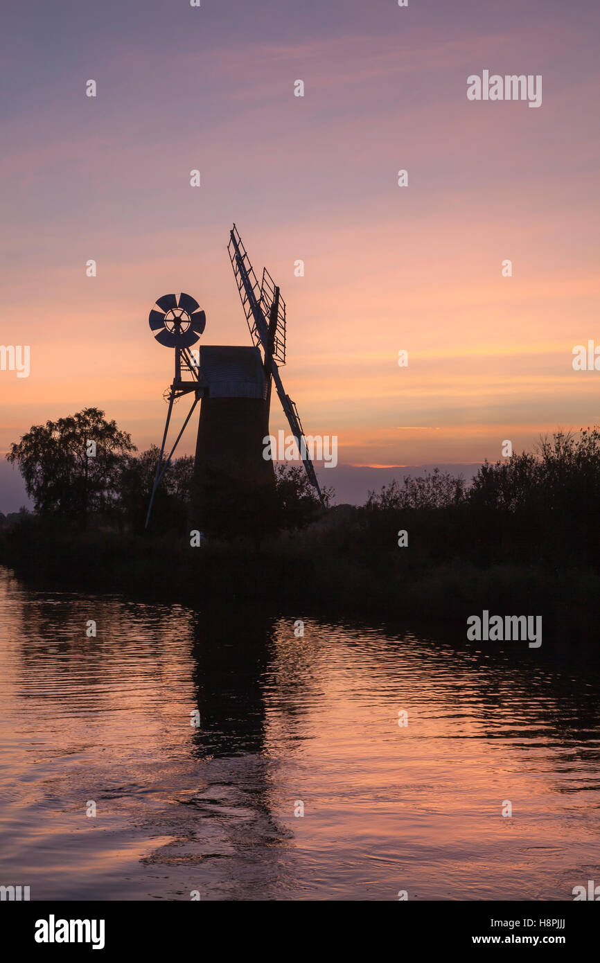Turf Fen Windmill, How Hill, at Sunset Stock Photo - Alamy