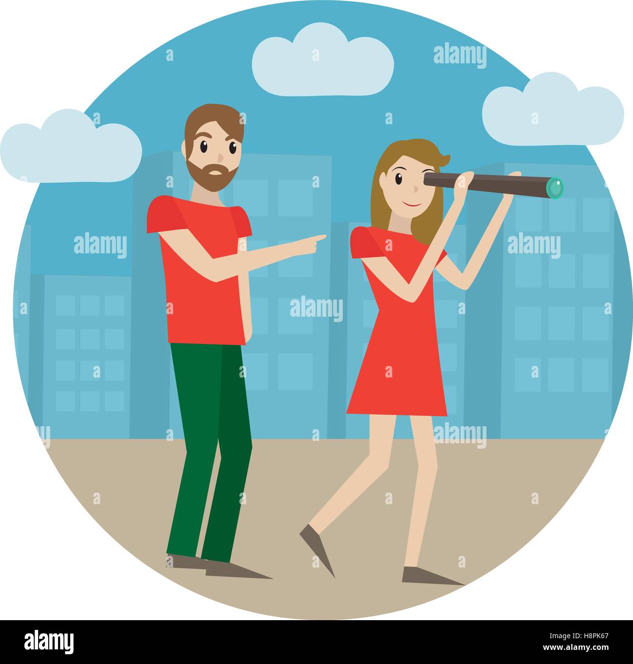 Female Tour Guide Cartoon