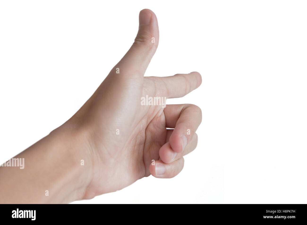 a pointing hand, left hand Stock Photo - Alamy
