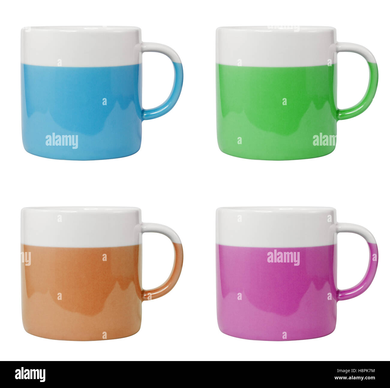 Isolated cup in 4 colors in white background Stock Photo - Alamy