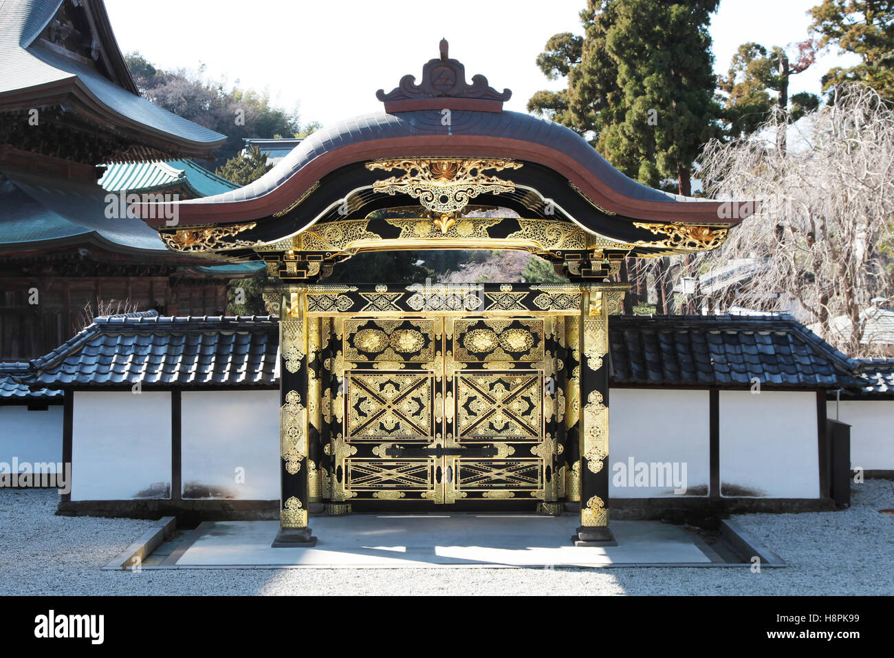 Japanese Temple Front Gate, Tokyo Stock Photo - Alamy