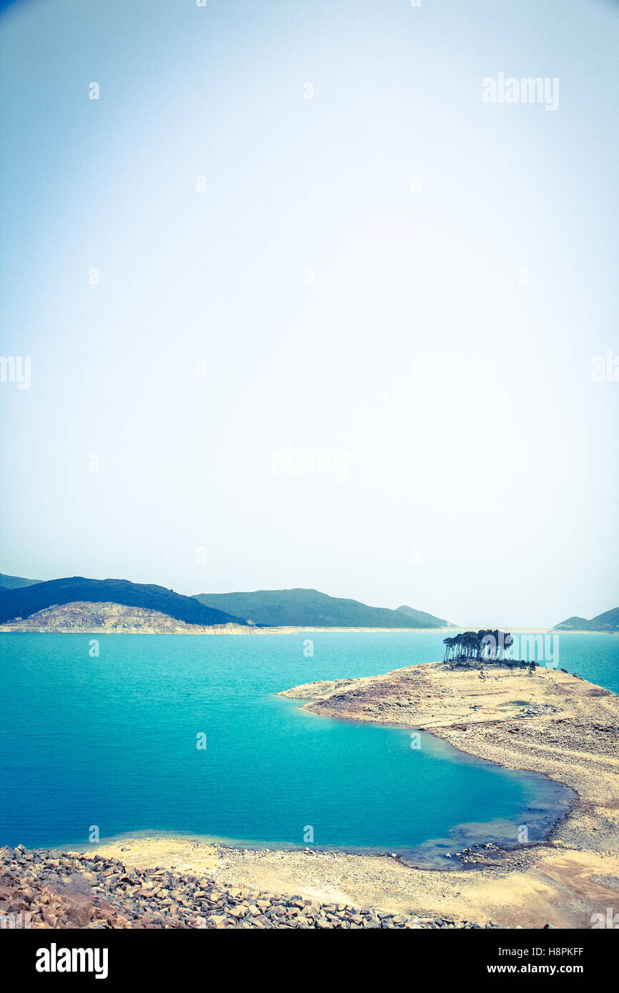 Small Island in Reservoir Stock Photo - Alamy