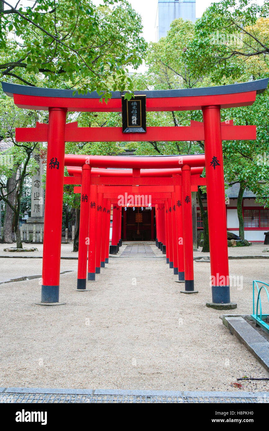 Red Japanese Temple gate Stock Photo - Alamy