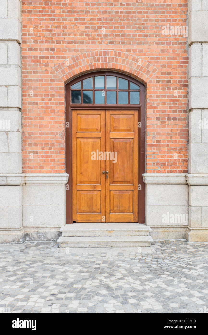 Wooden door of a tower Stock Photo - Alamy