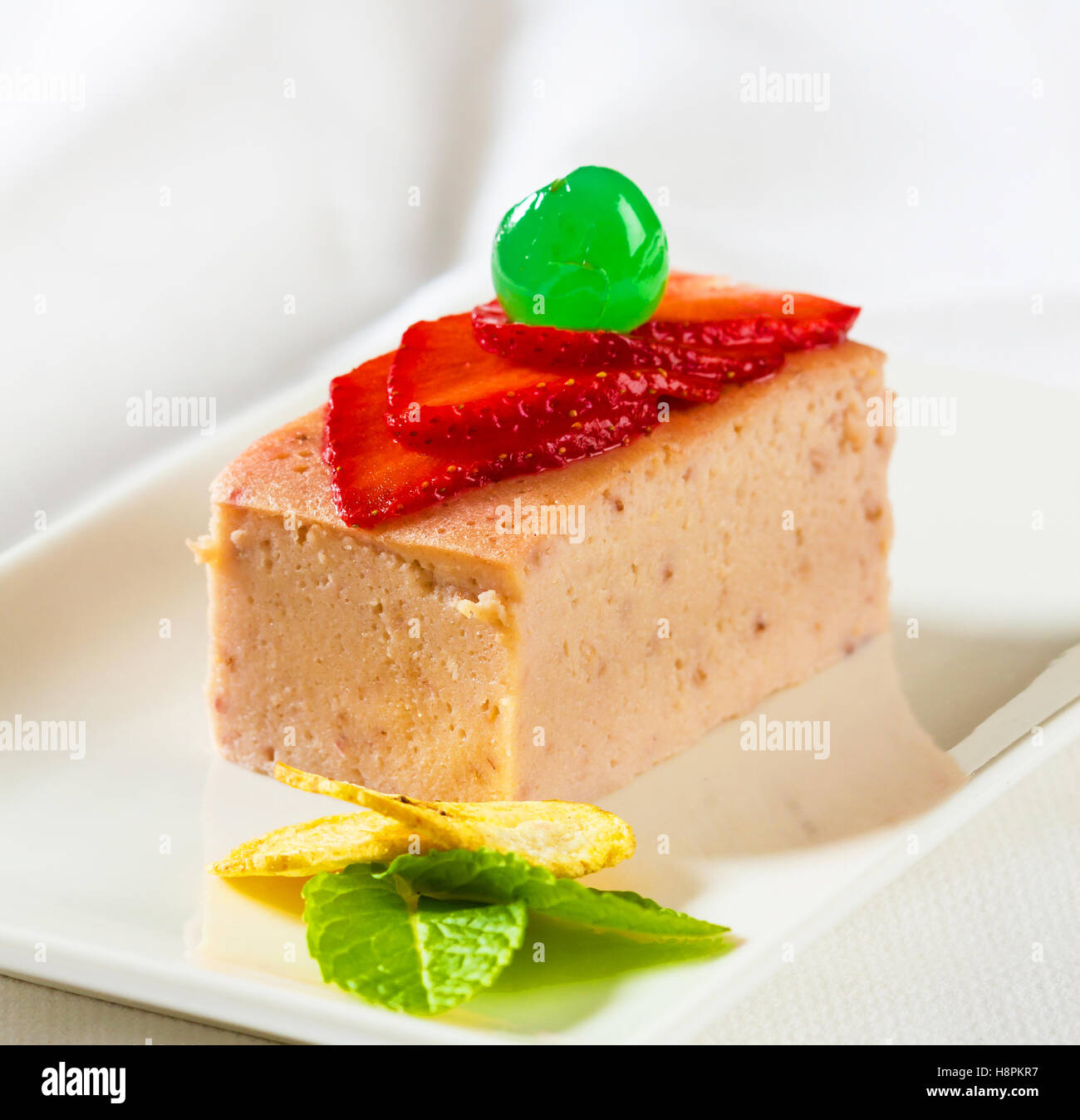 Rectangular strawberry pudding Stock Photo - Alamy