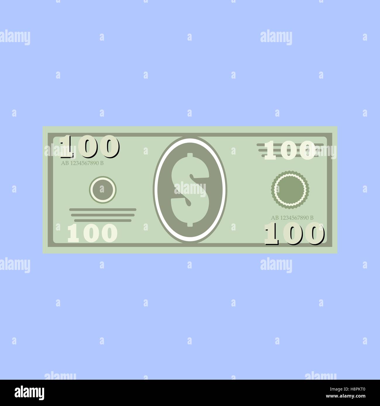 100 dollars, money banknote. Simple, flat style Graphic vector ...