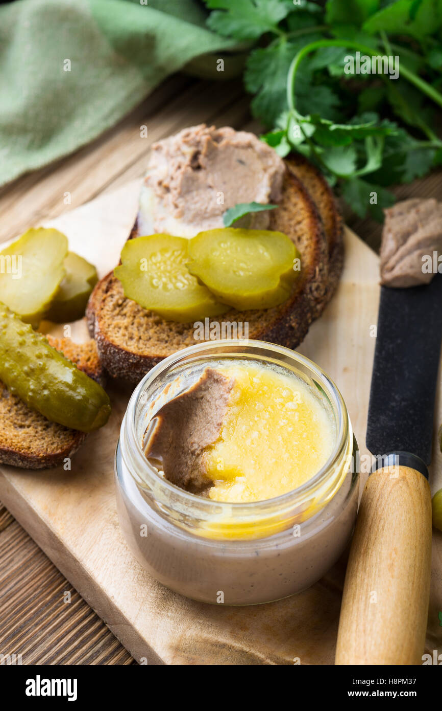 Liver pate with butter hi-res stock photography and images - Alamy