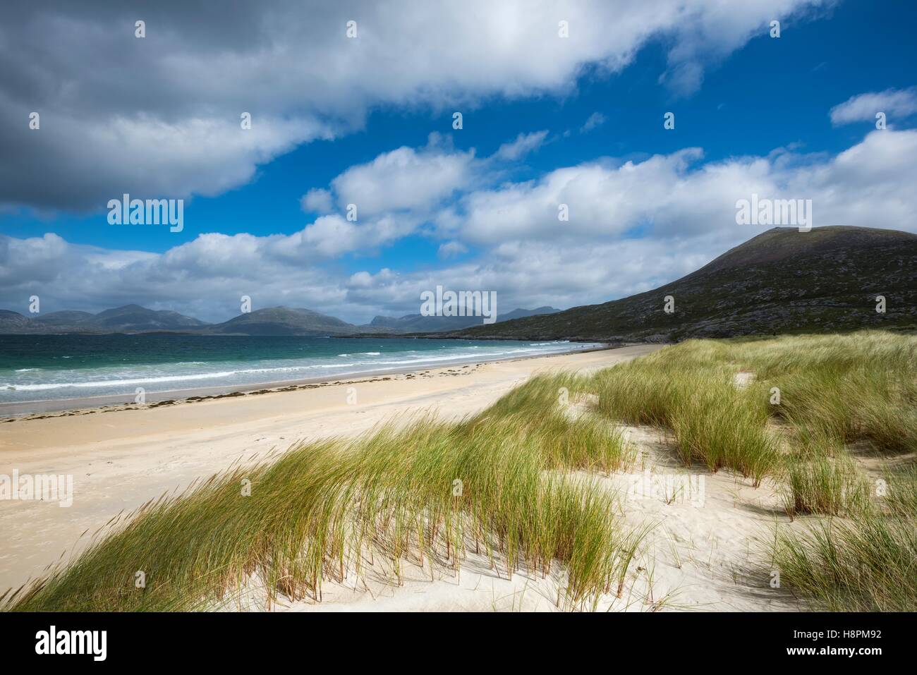 Dunes, sandy Luskentyre Beach, Isle of Harris, Outer Hebrides, Scotland ...