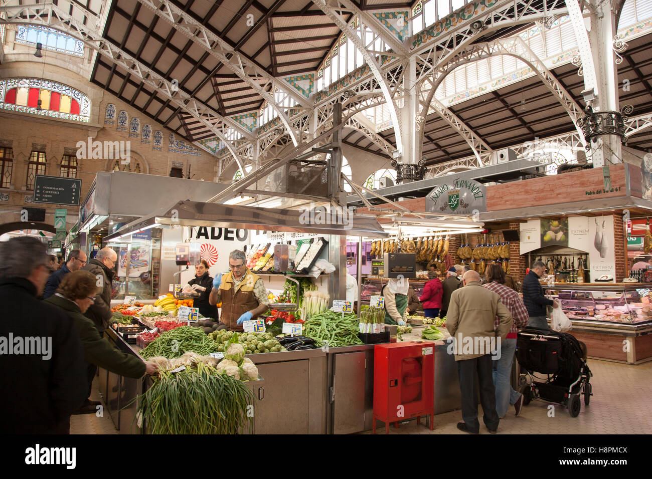 Interior of Central Market, Valencia, Spain Stock Photo - Alamy
