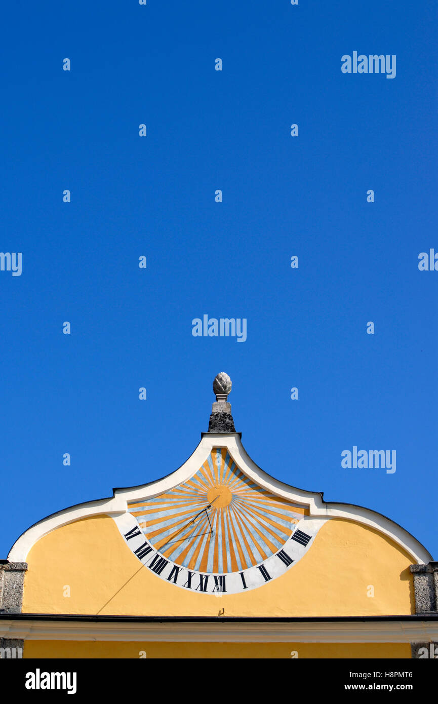 Sundial at Hellbrunn Palace in Salzburg, Austria, Europe Stock Photo ...