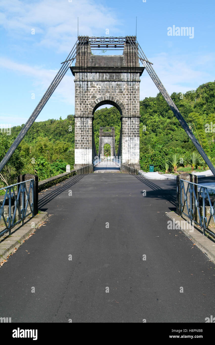 Old suspension Bridge Pont Des Anglais at St. Anne on Reunion Island ...