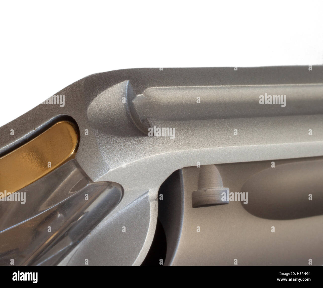 Rear sight on a small revolver isolated on white Stock Photo - Alamy