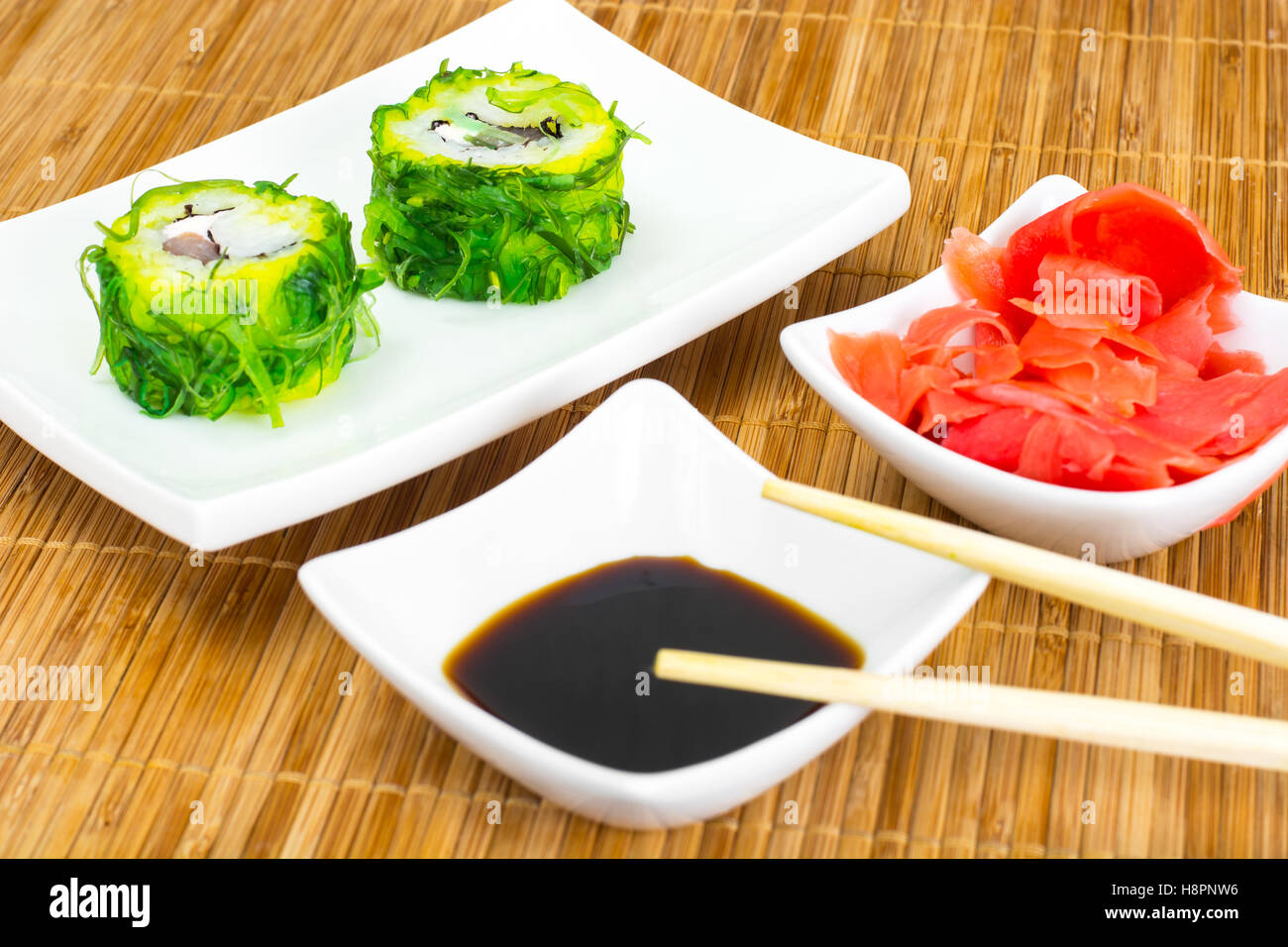 Sushi Roll with Chukoy, Salmon and Cheese Stock Photo - Alamy