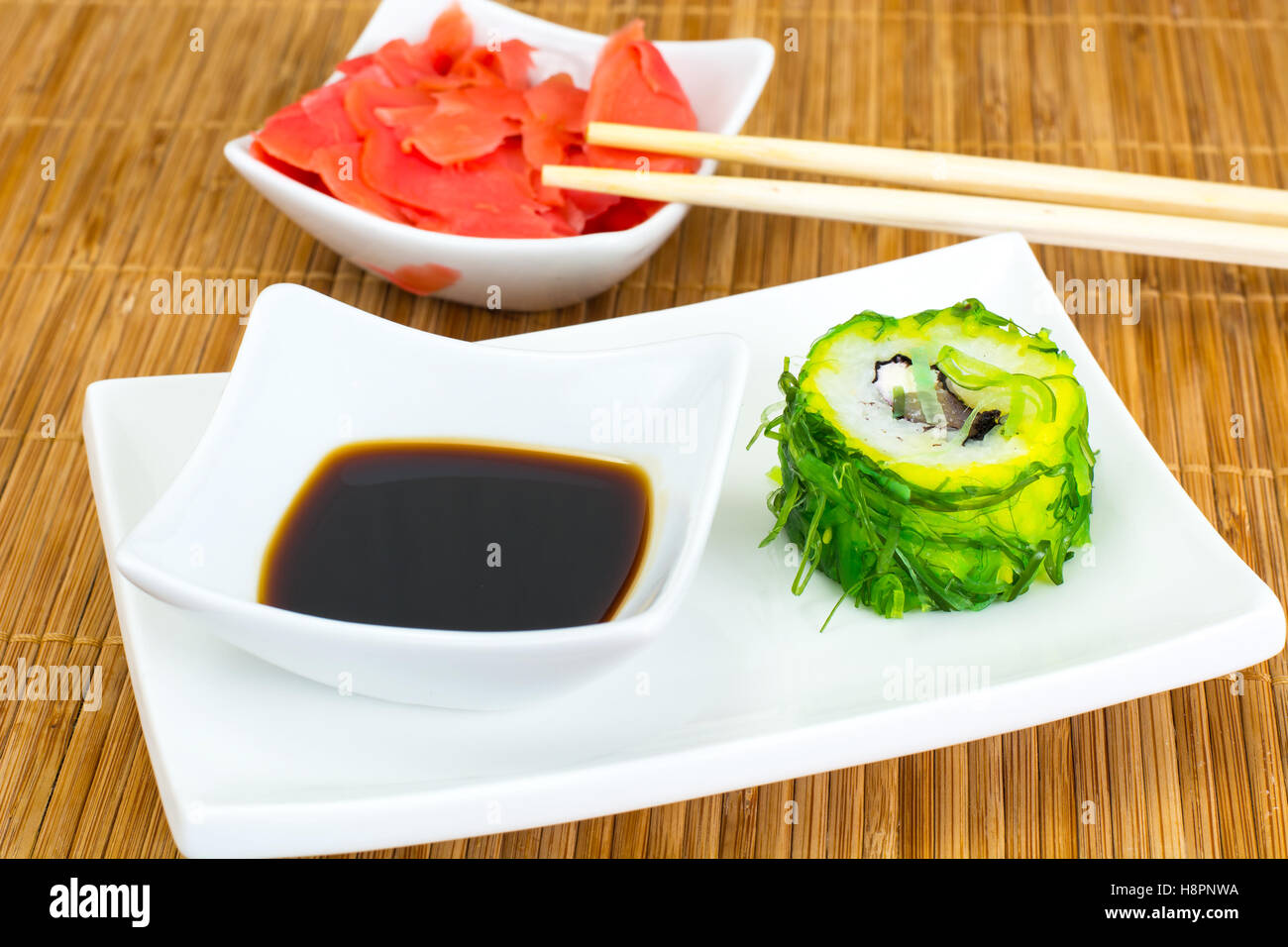 Sushi Roll with Chukoy, Salmon and Cheese Stock Photo - Alamy