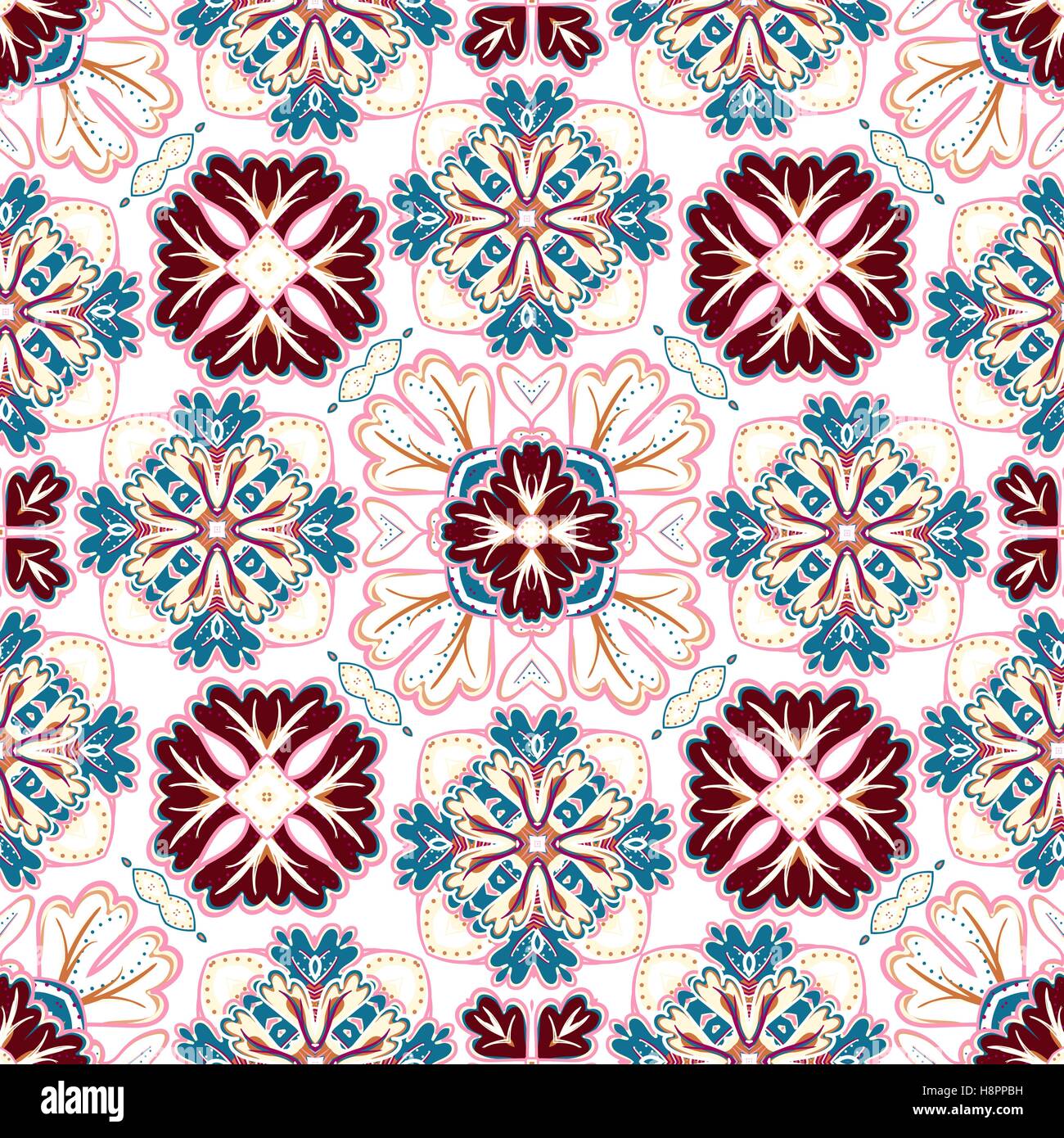 Spanish traditional ornament, Mediterranean seamless pattern, tile ...