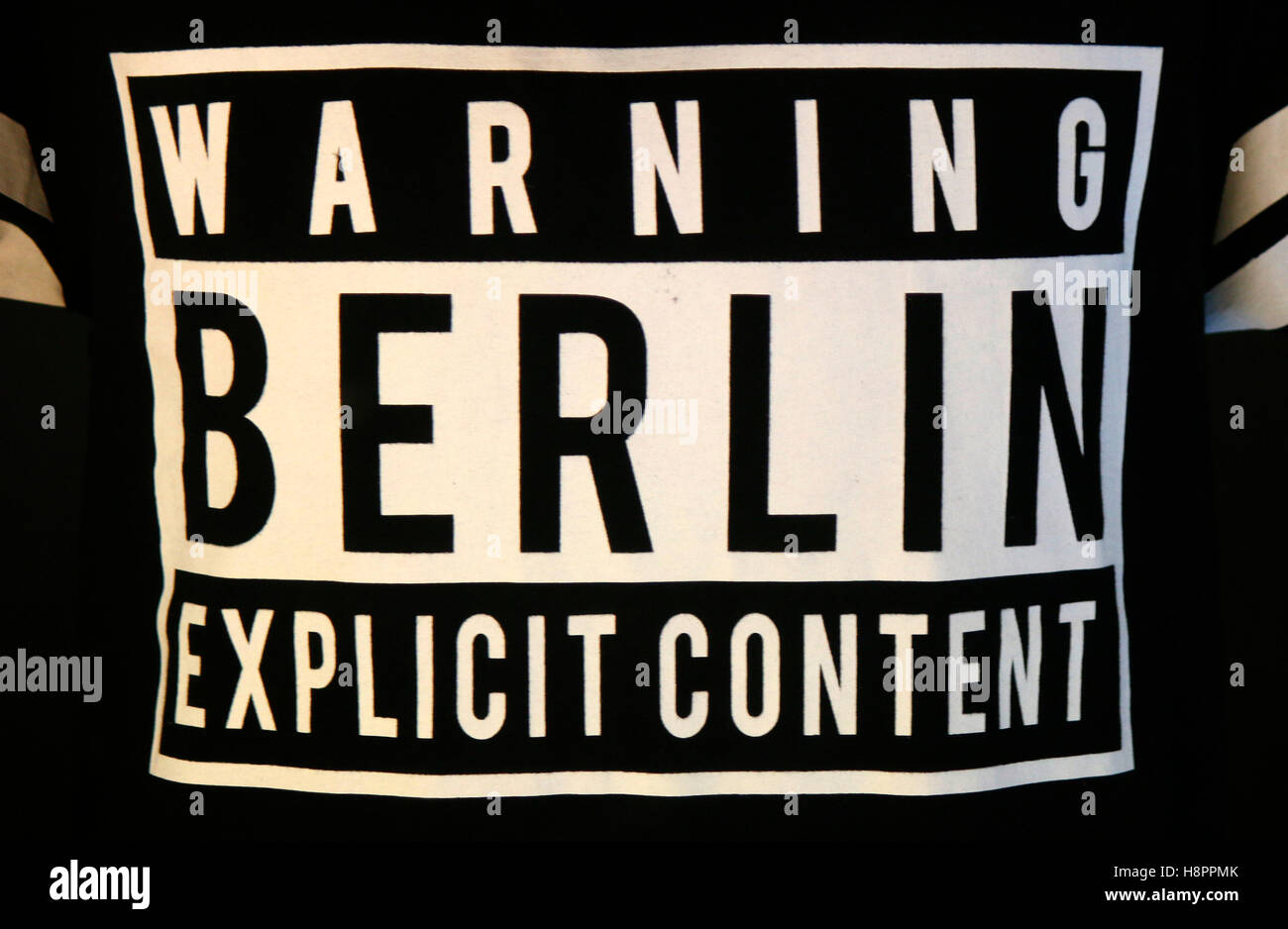 das Logo der Marke "Warning Berlin Explicit Content", Berlin Stock ...