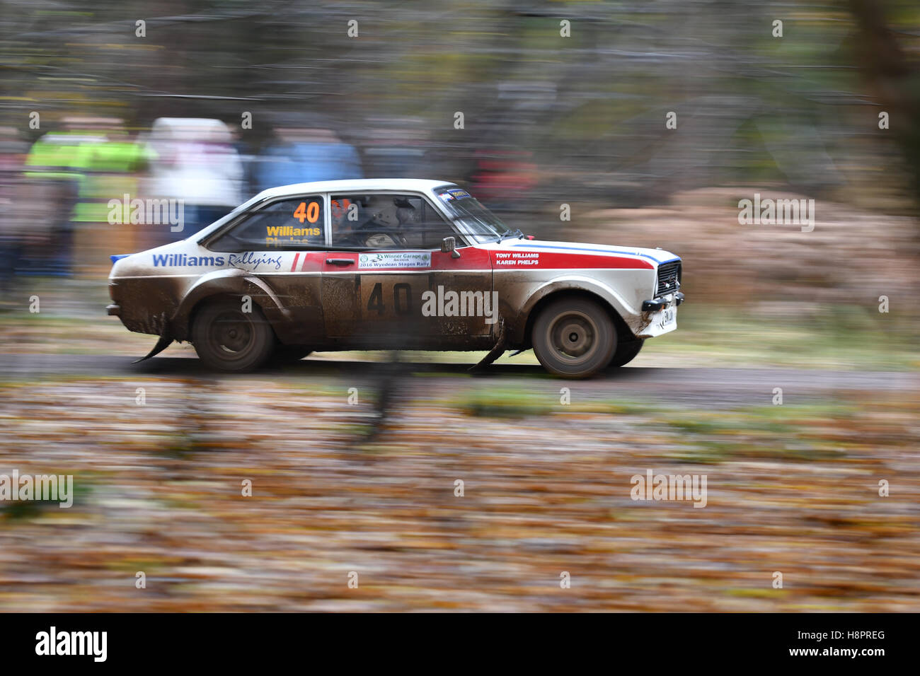 A rally car on the Crabtree stage of the 2016 Wyedean Rally in the ...