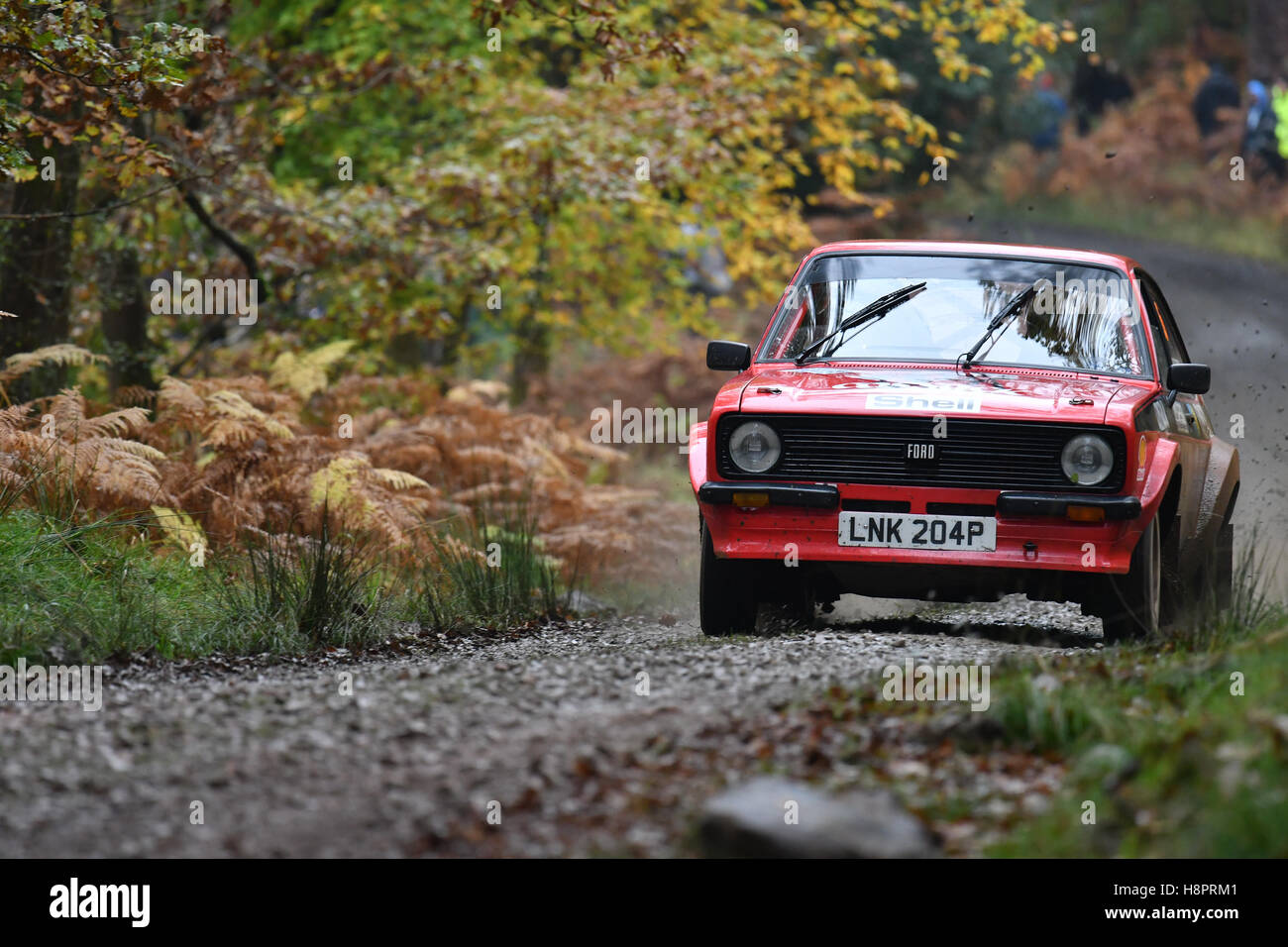 A rally car on the Crabtree stage of the 2016 Wyedean Rally in the ...