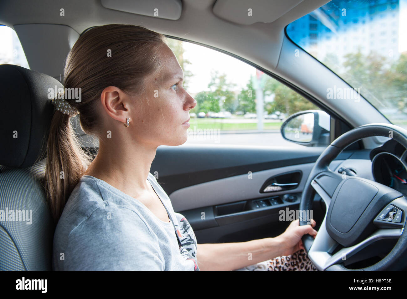 Girl driving car fast hi-res stock photography and images - Alamy