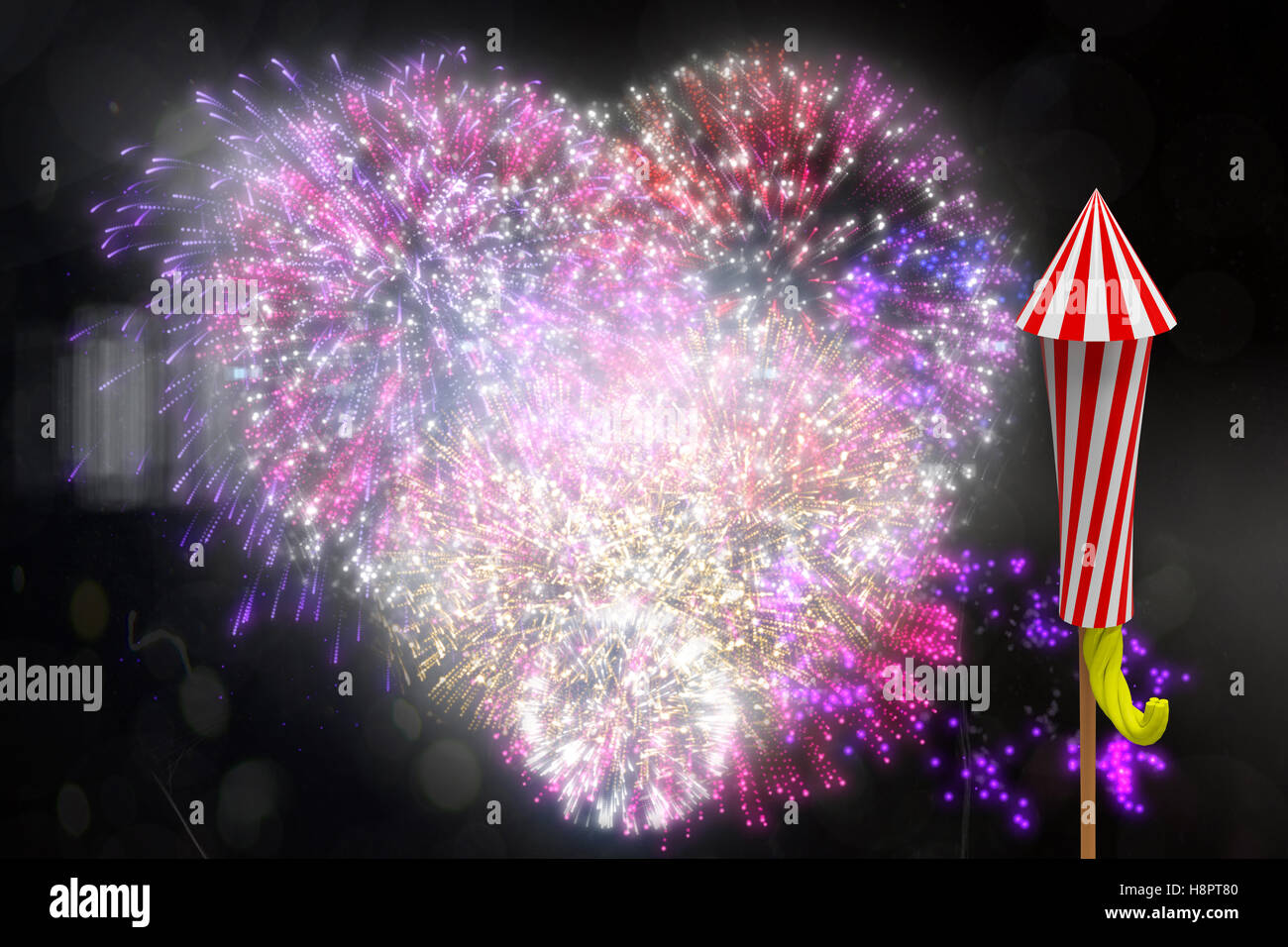 Composite image of rocket for firework Stock Photo - Alamy