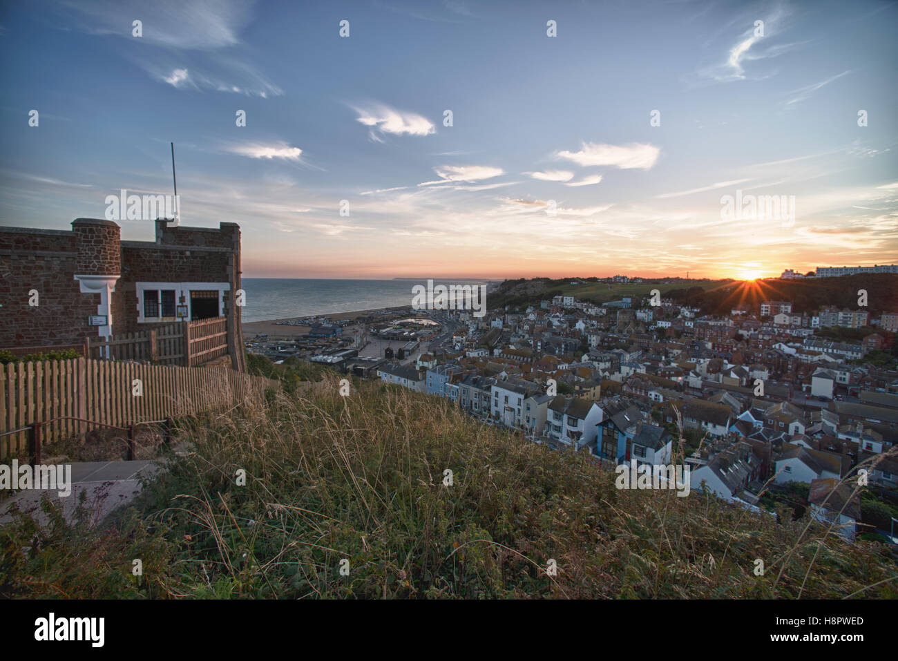 Hastings view from the sea hi-res stock photography and images - Alamy