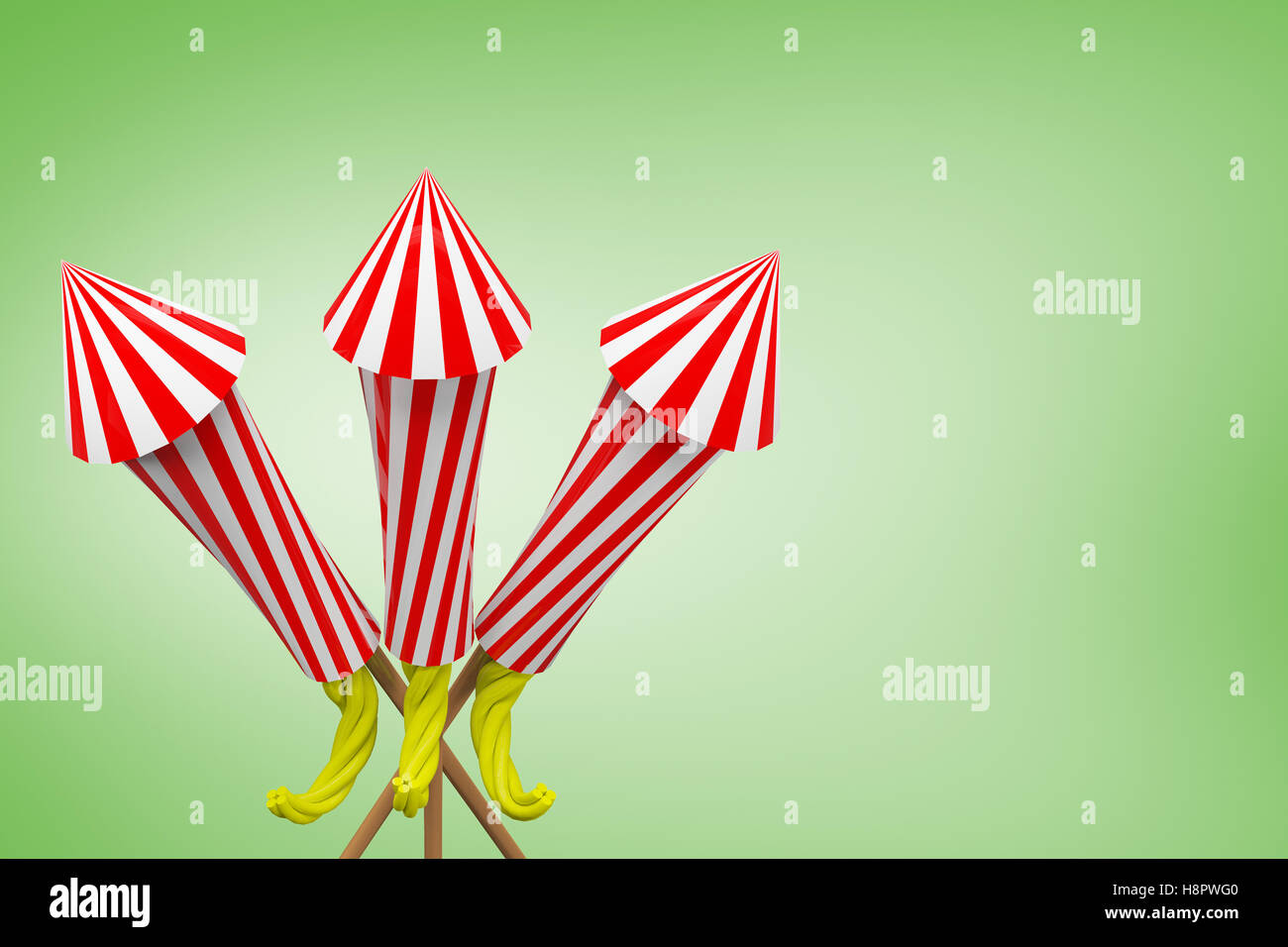 Composite image of rockets for fireworks Stock Photo - Alamy