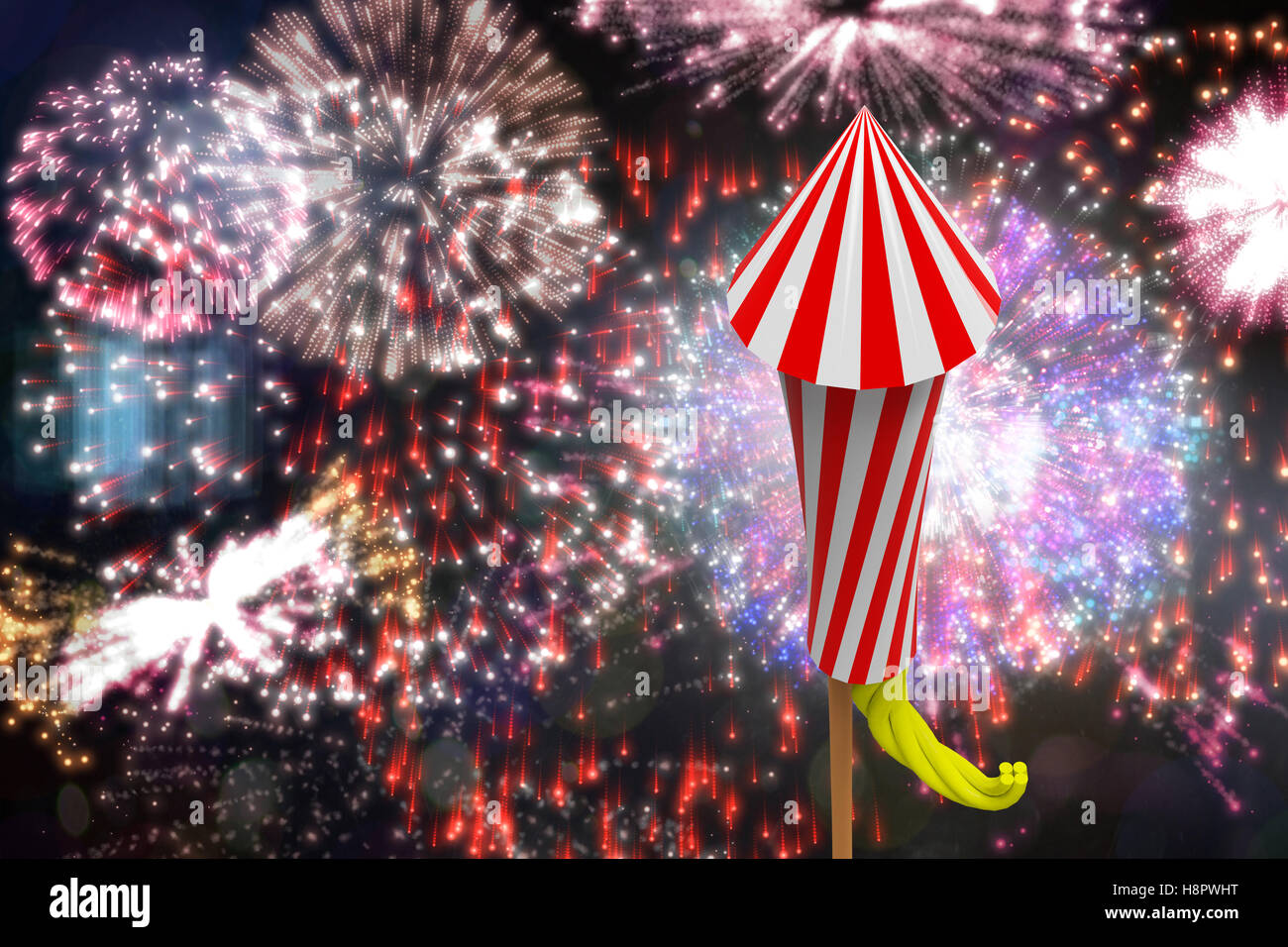 Composite image of rocket for fireworks Stock Photo - Alamy