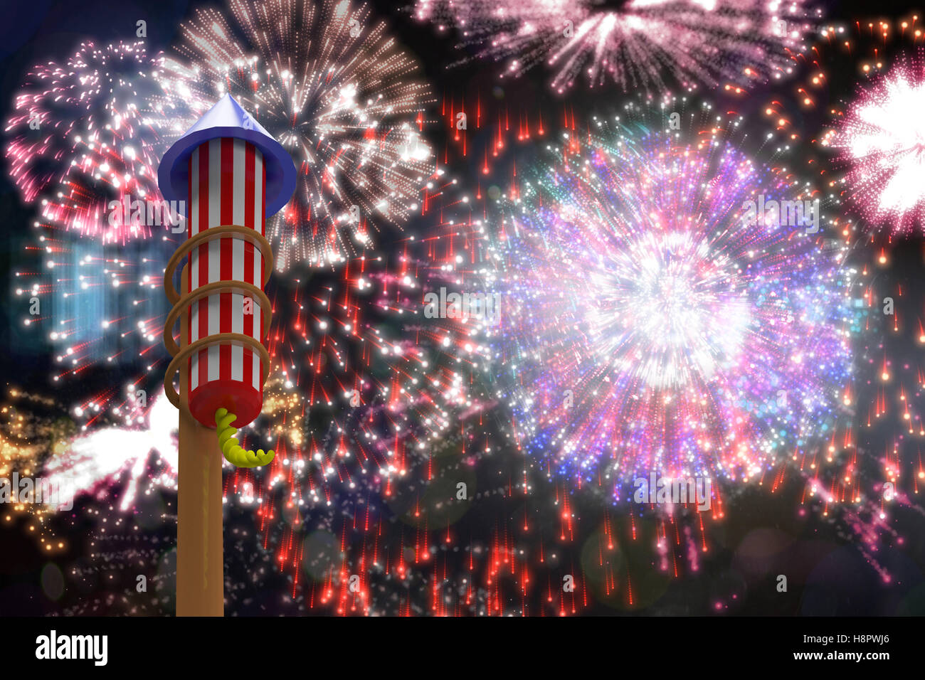 Composite image of rocket for fireworks Stock Photo - Alamy