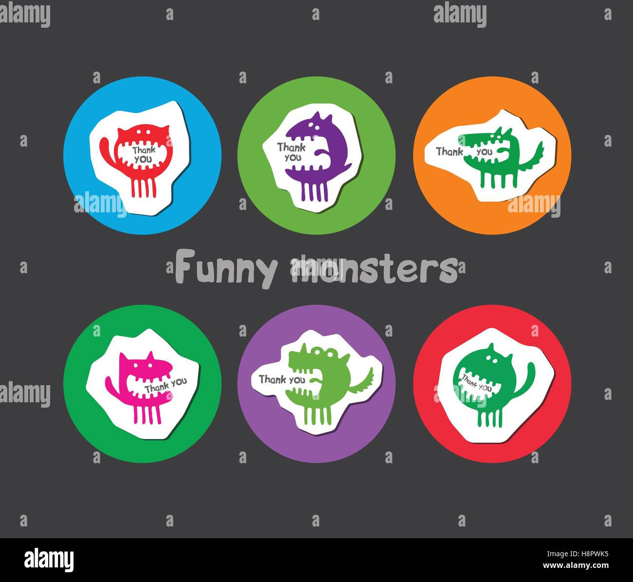 logos with funny monsters Stock Vector Image & Art - Alamy