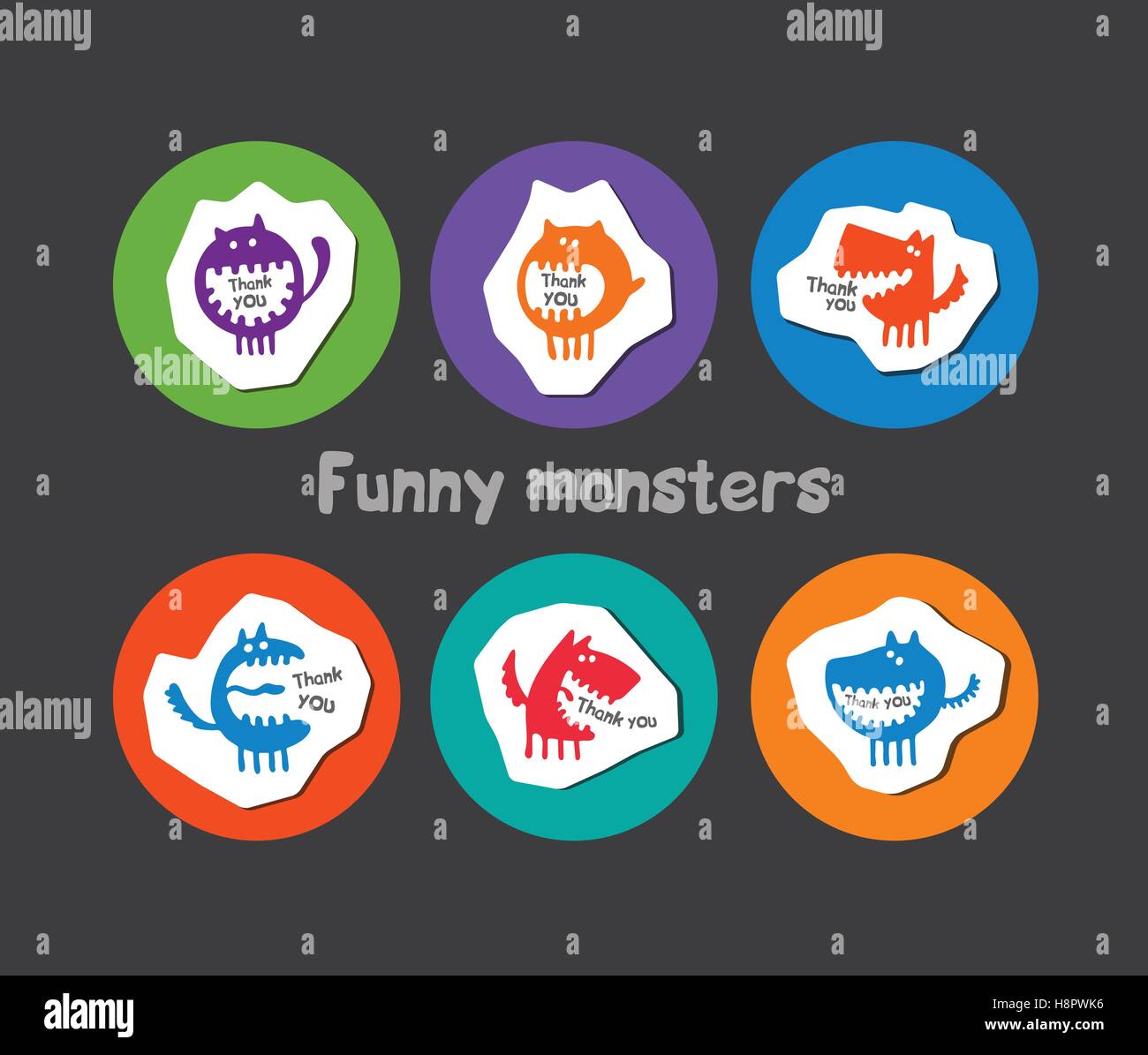 logos with funny monsters Stock Vector Image & Art - Alamy