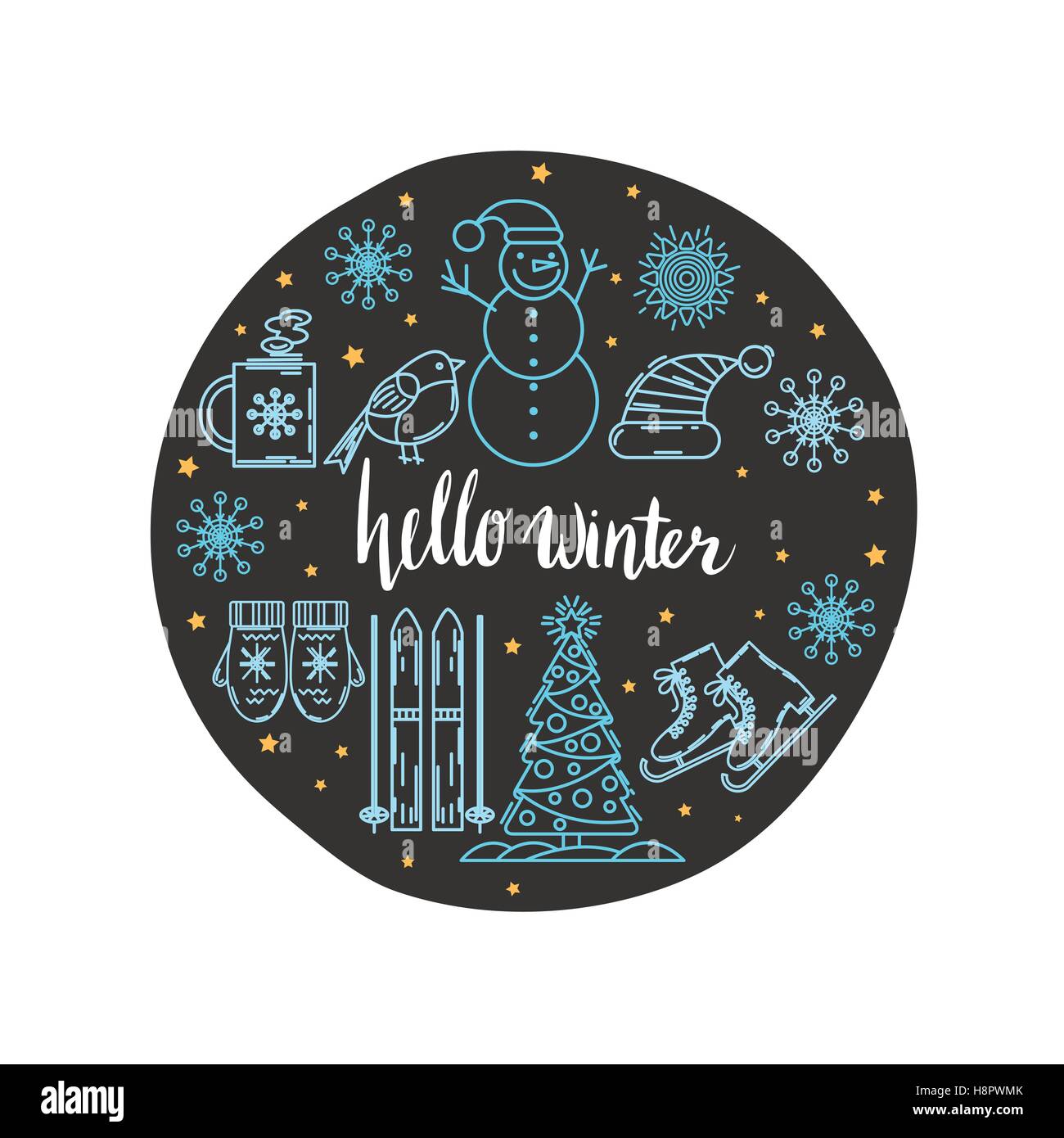 Circle vector Christmas greeting card design Stock Vector Image & Art ...