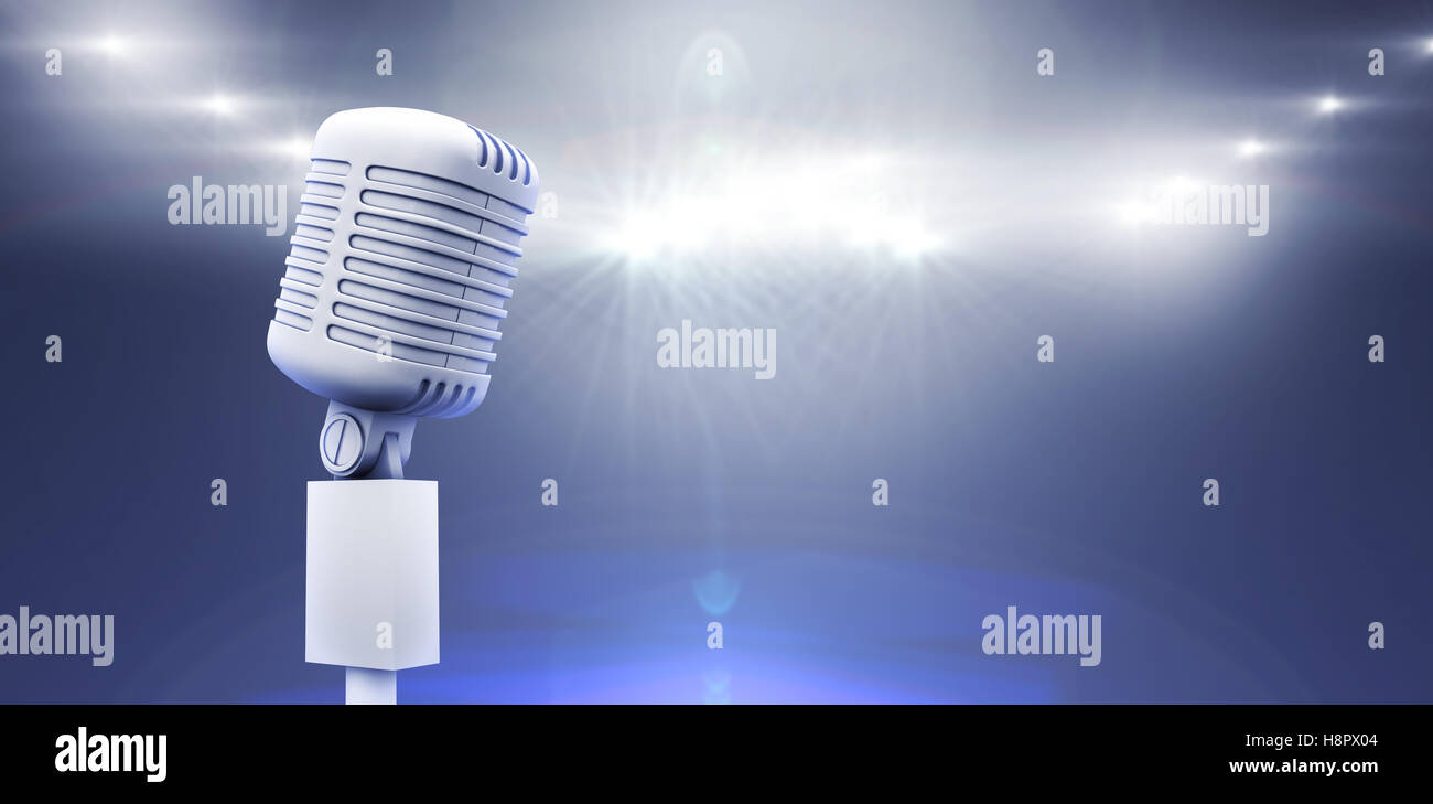 White microphone hi-res stock photography and images - Alamy