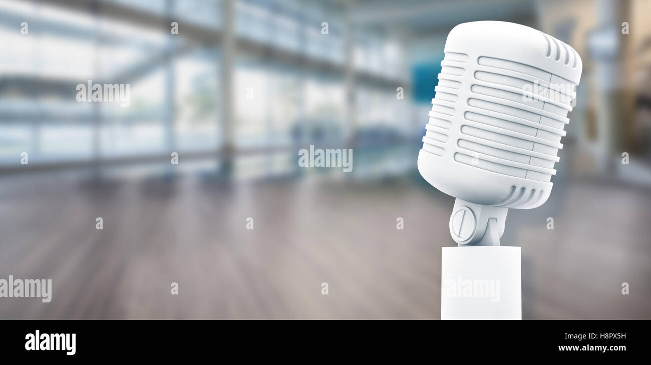 White microphone hi-res stock photography and images - Alamy