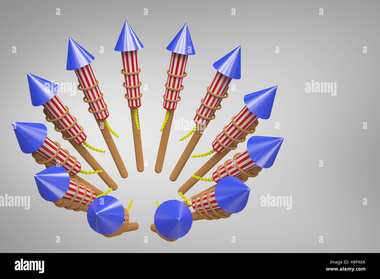 Composite image of rockets for fireworks Stock Photo - Alamy