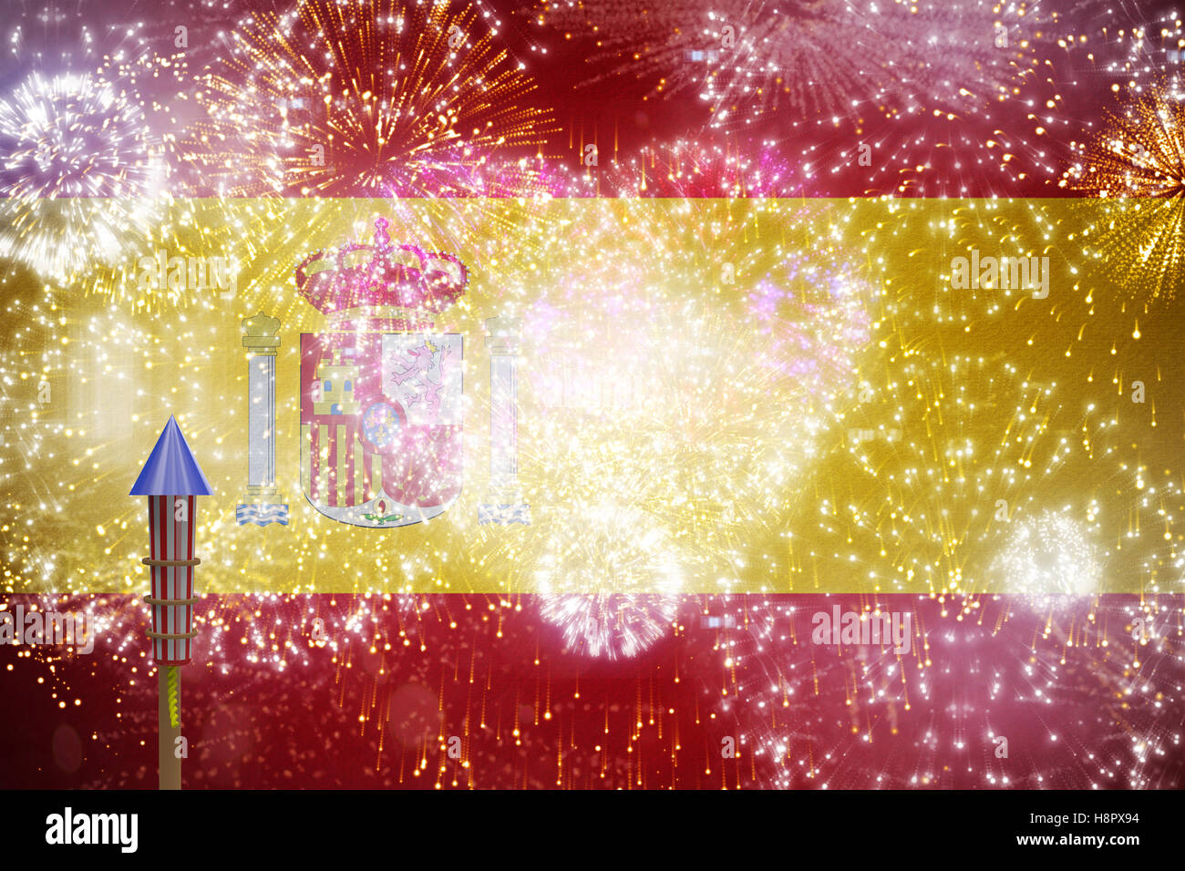 Composite image of rocket for fireworks Stock Photo - Alamy