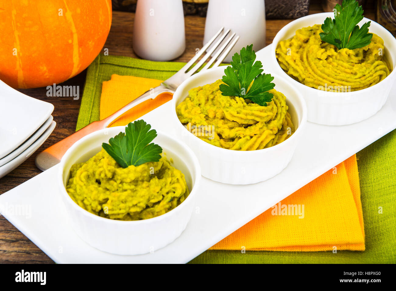 Puree Pate Broccoli, Pumpkin and Carrot Stock Photo - Alamy