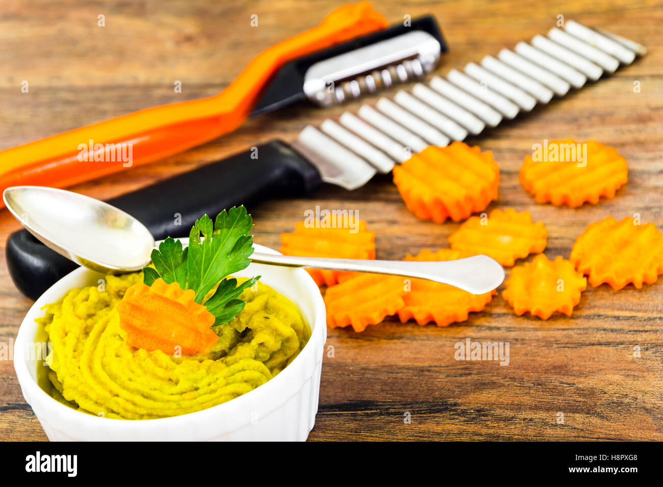 Puree Pate Broccoli, Pumpkin and Carrot Stock Photo - Alamy
