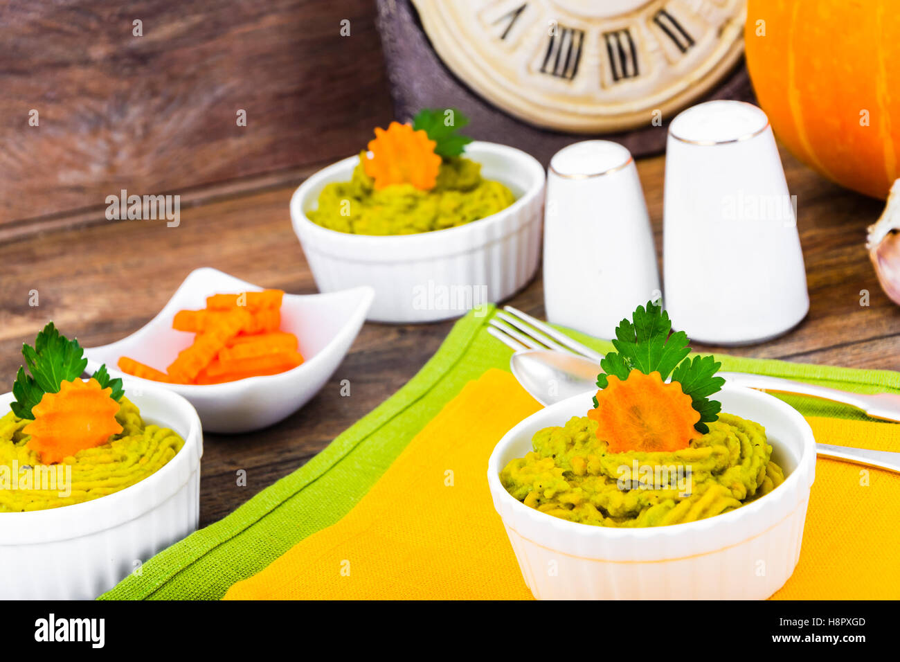 Puree Pate Broccoli, Pumpkin and Carrot Stock Photo - Alamy