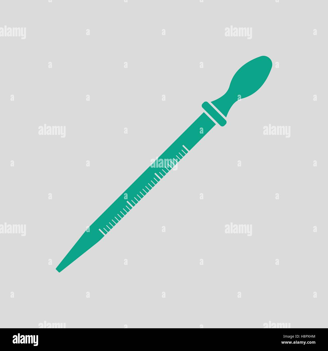 Icon of chemistry dropper. Gray background with green. Vector ...