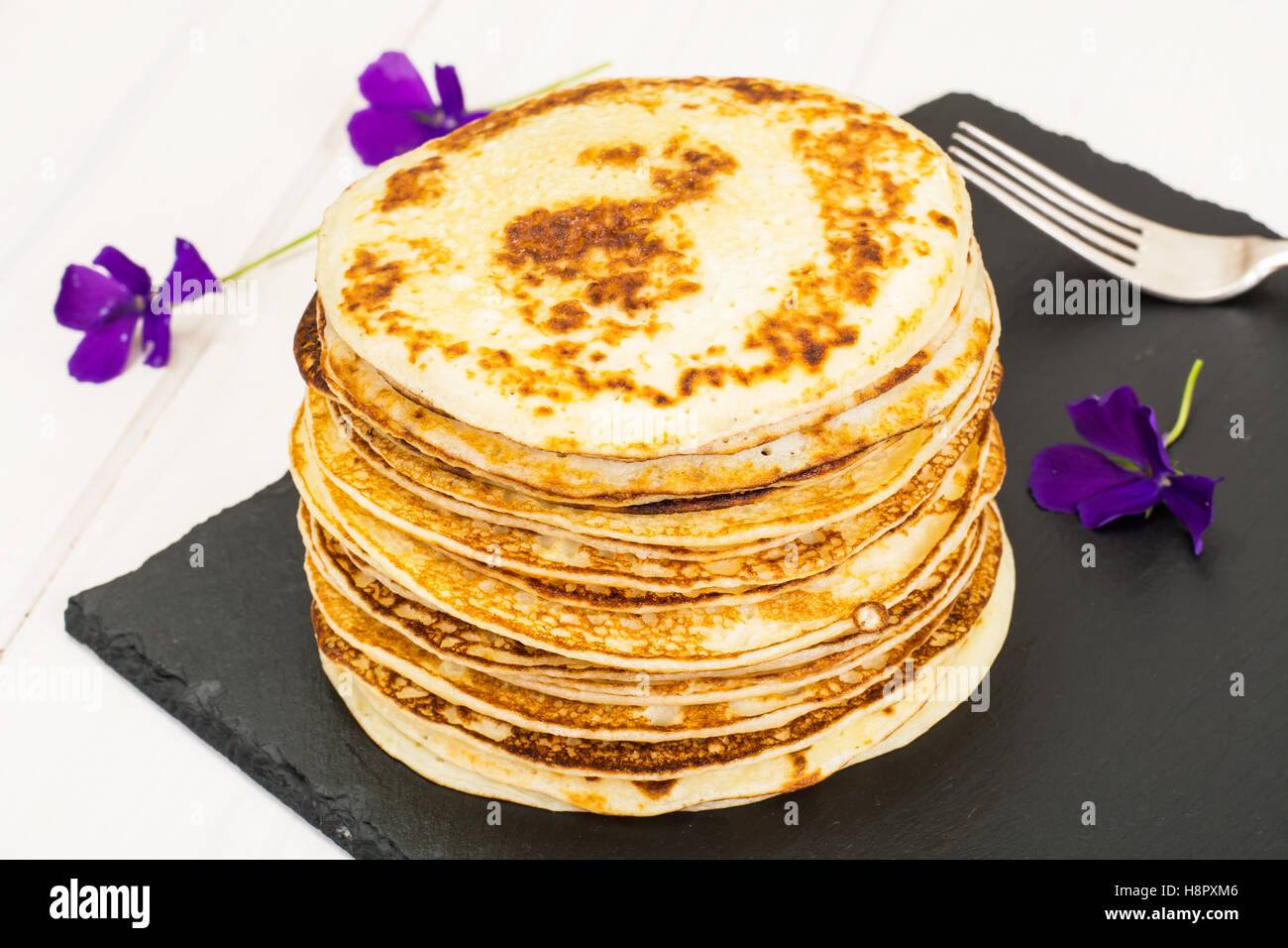 Tasty Pancakes Stack Stock Photo - Alamy