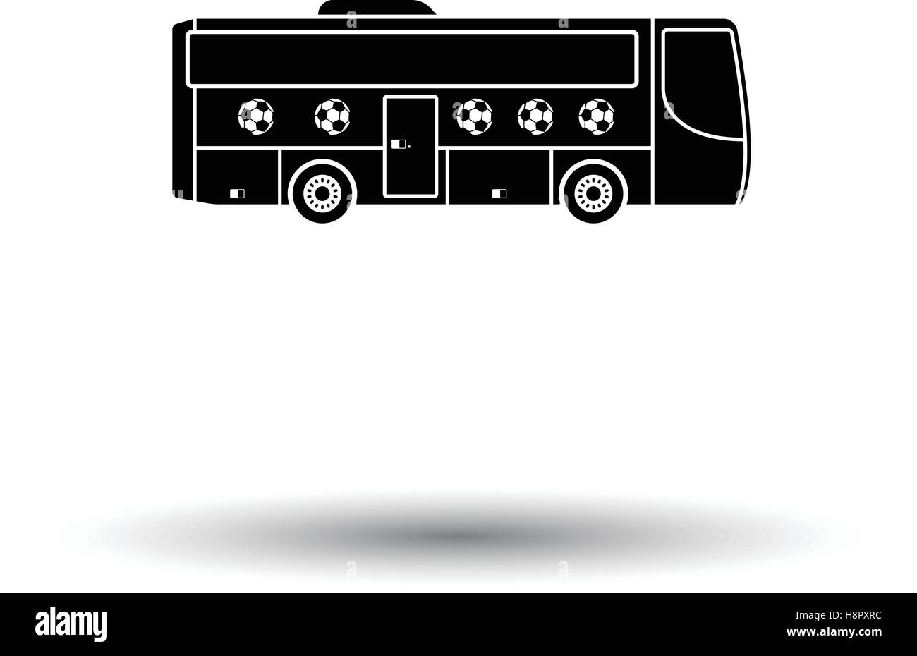 Football fan bus icon. White background with shadow design. Vector ...