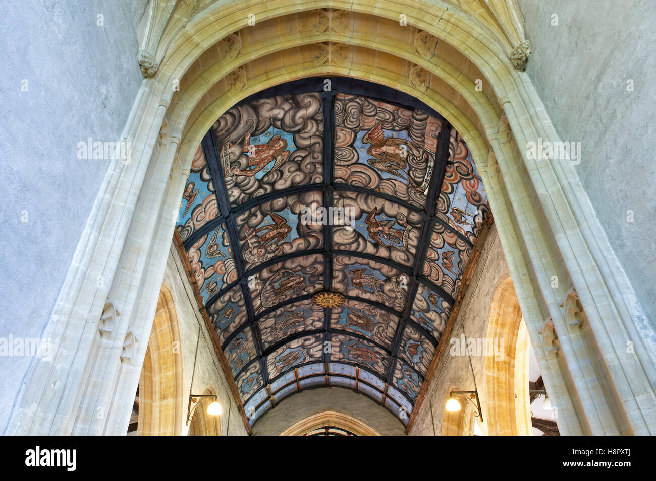 Jacobean painted ceiling in St Peter and St Paul parish church ...
