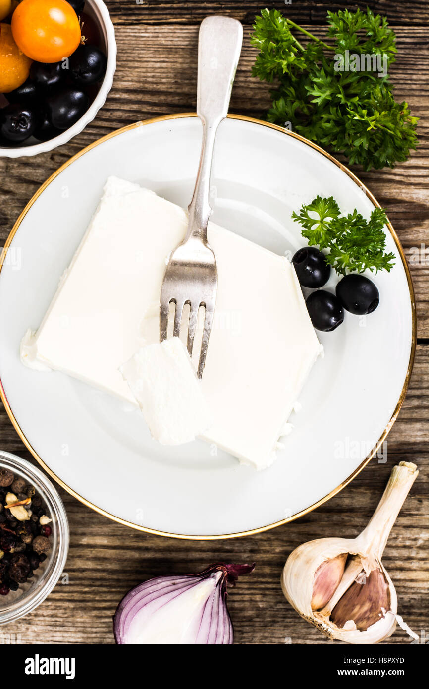 Curd Cheese Feta Stock Photo - Alamy