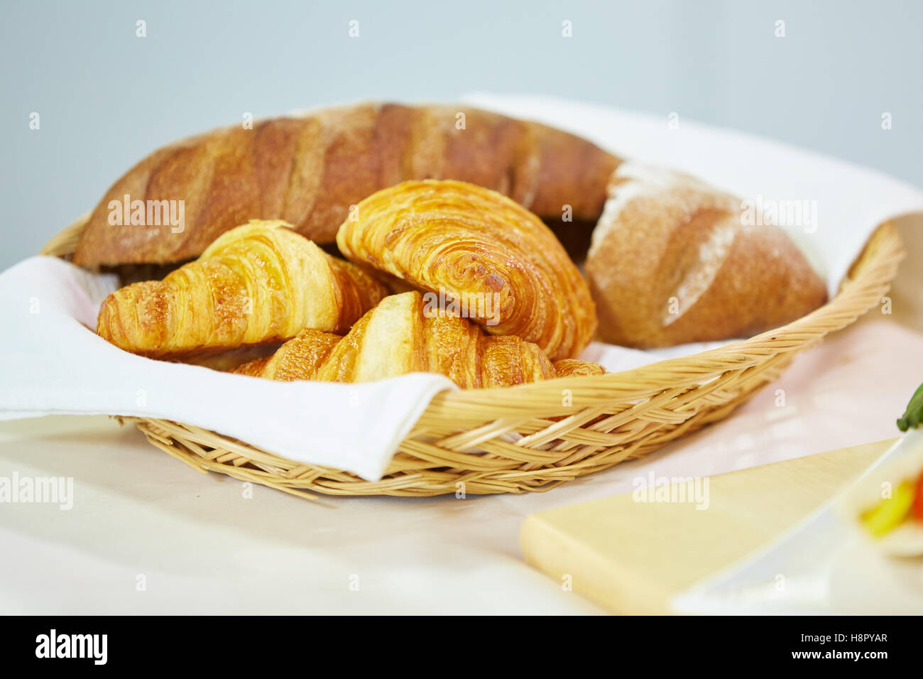croissants in a basket Stock Photo - Alamy
