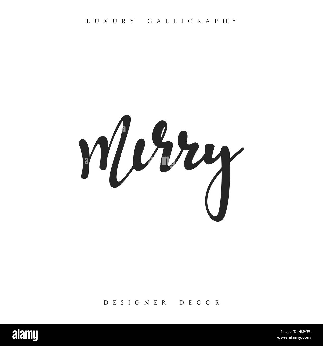 Merry lettering handmade calligraphy. Inscriptions for greeting card ...