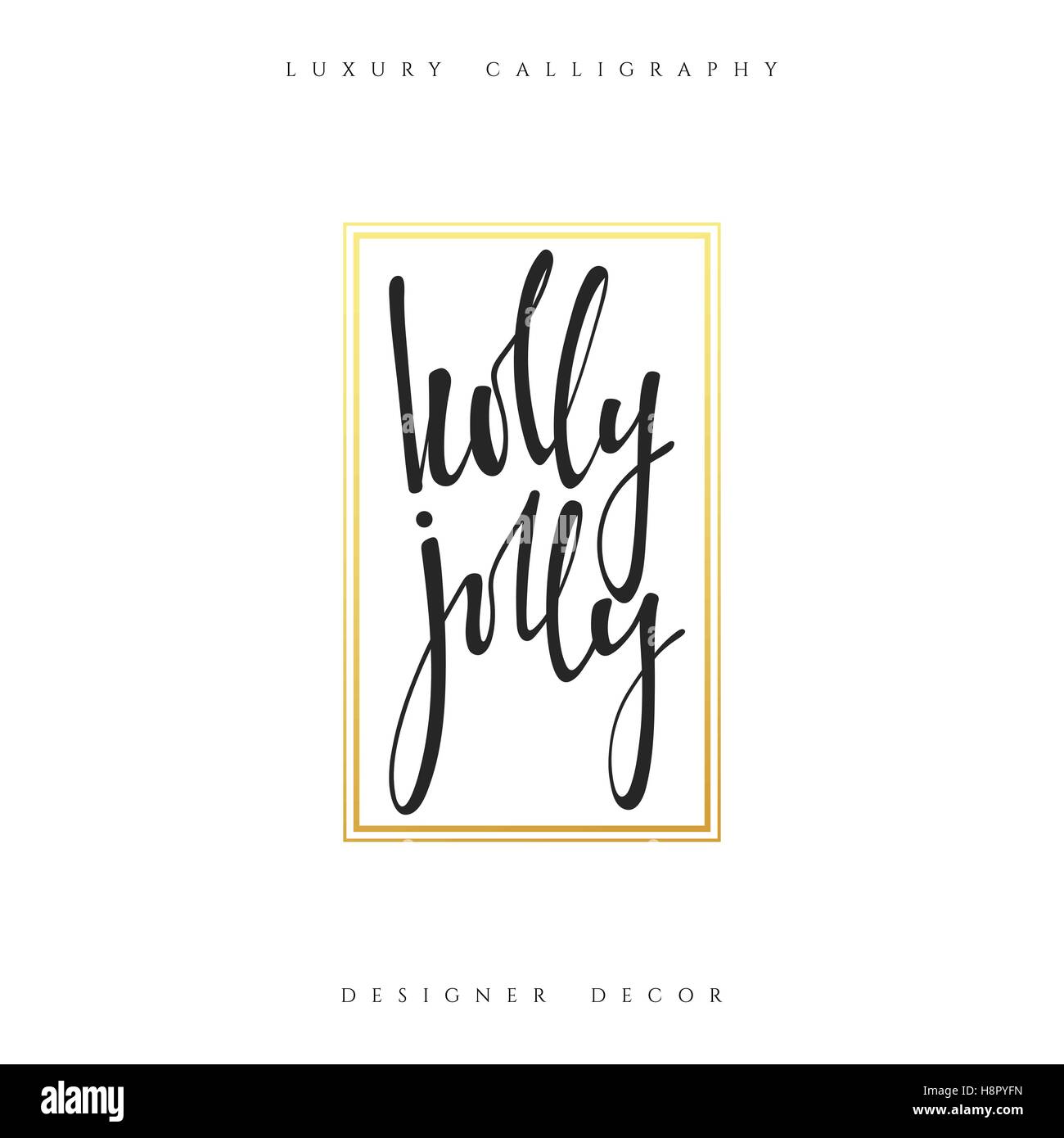 Holly Jolly christmas lettering handmade calligraphy. Inscriptions for ...
