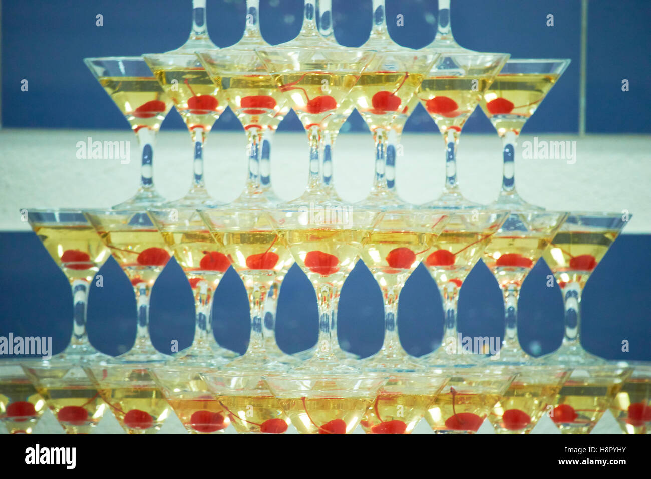 set of glasses with cocktails at the buffet Stock Photo - Alamy