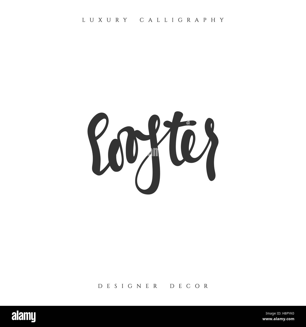 Rooster lettering handmade calligraphy. Inscriptions for greeting card ...