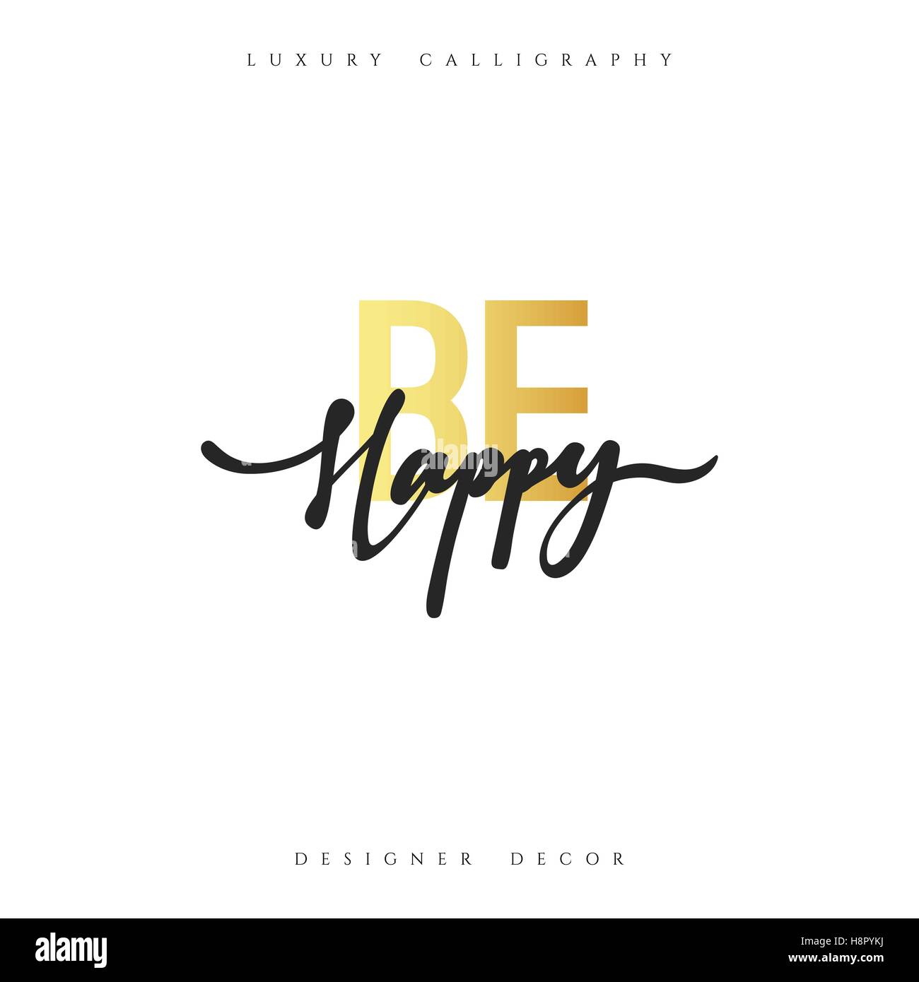 Be Happy lettering handmade calligraphy. Inscriptions for greeting card ...
